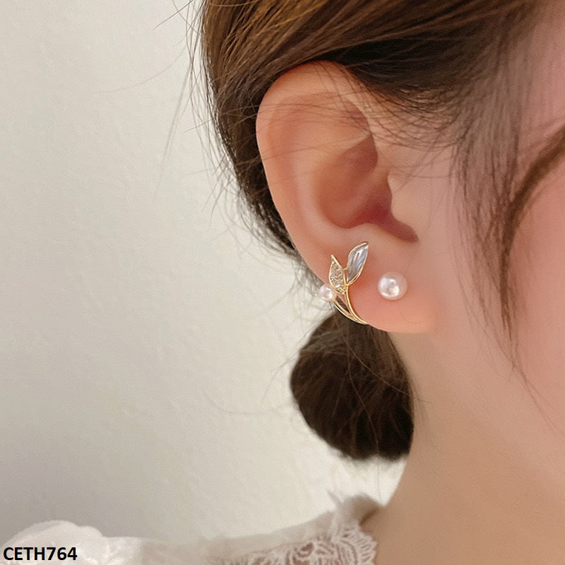 CETH764 LSH Double Leaf Pearl Tops Pair - CETH – TJ Wholesale