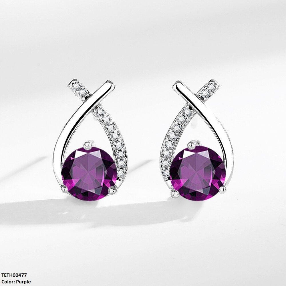 TETH00477 BLX Round Zircon Cross Tops Pair - TETH – TJ Wholesale
