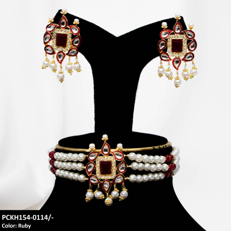 PCKH154 SDQ Chorsi/Saru Pearl Chokar Set - PCKH – TJ Wholesale